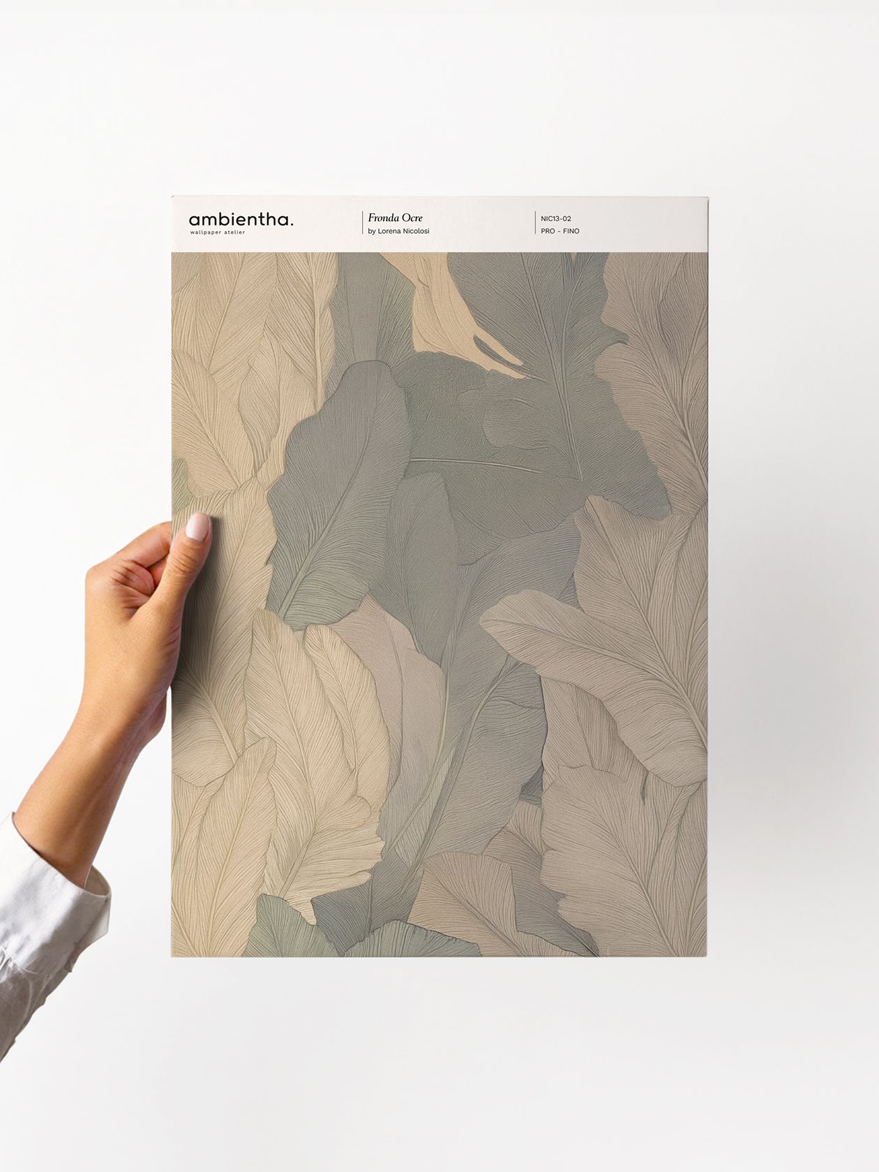 Beige Leaves Wallpaper Sample - Custom Design – Ambientha