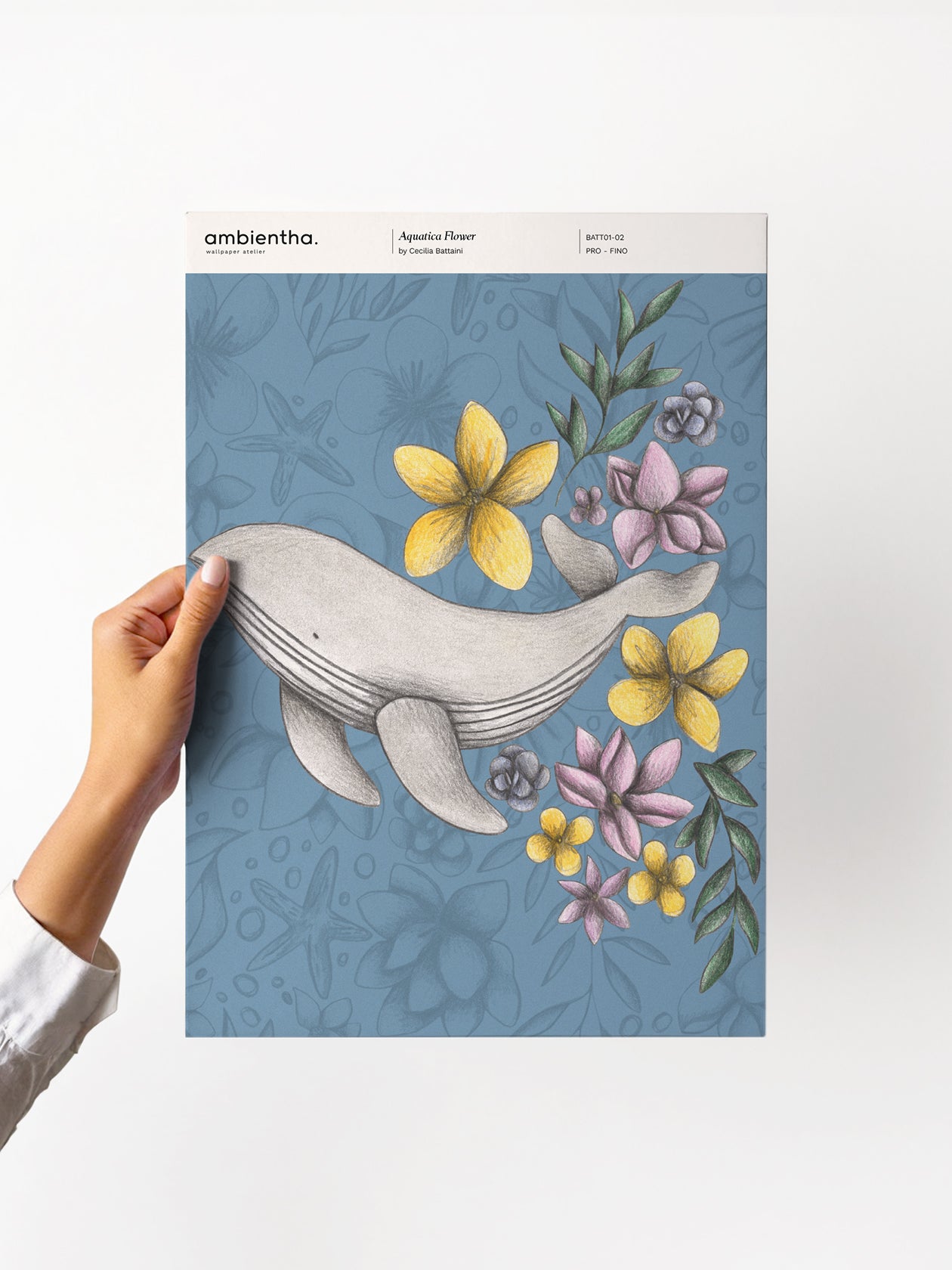 Aquatica Flower: the new illustrated wallpaper for kids - Ambientha Sample
