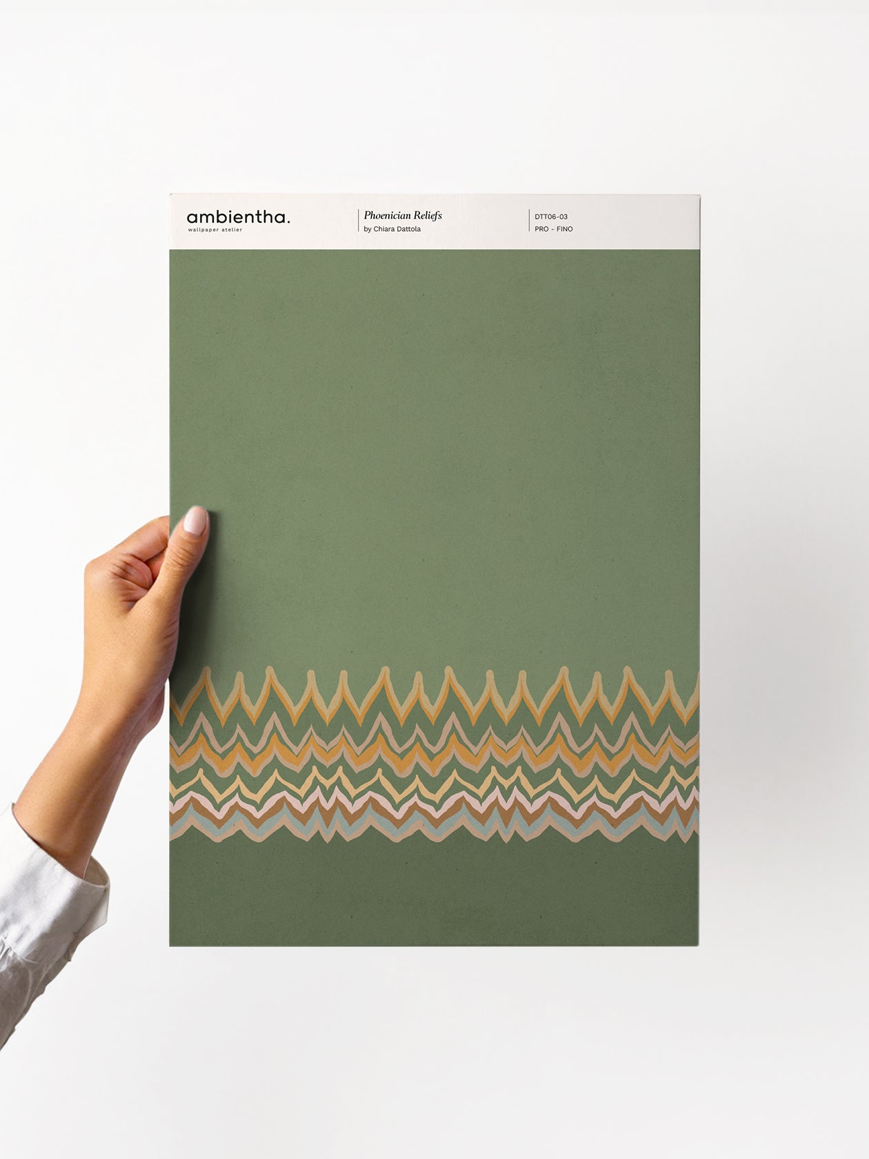Green and gold contemporary wallpaper - Ambientha Sample